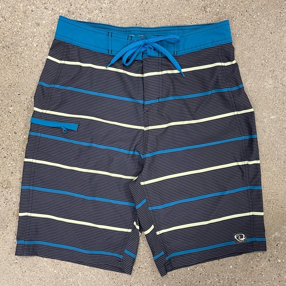Wavezone | Swim | Wave Zone Blue Green Black Stripe Tie Waist Swim ...